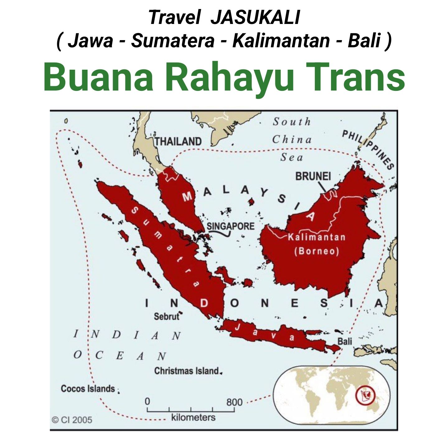 Travel JASUKALI ( Jawa - Sumatera - Kalimantan - Bali )
